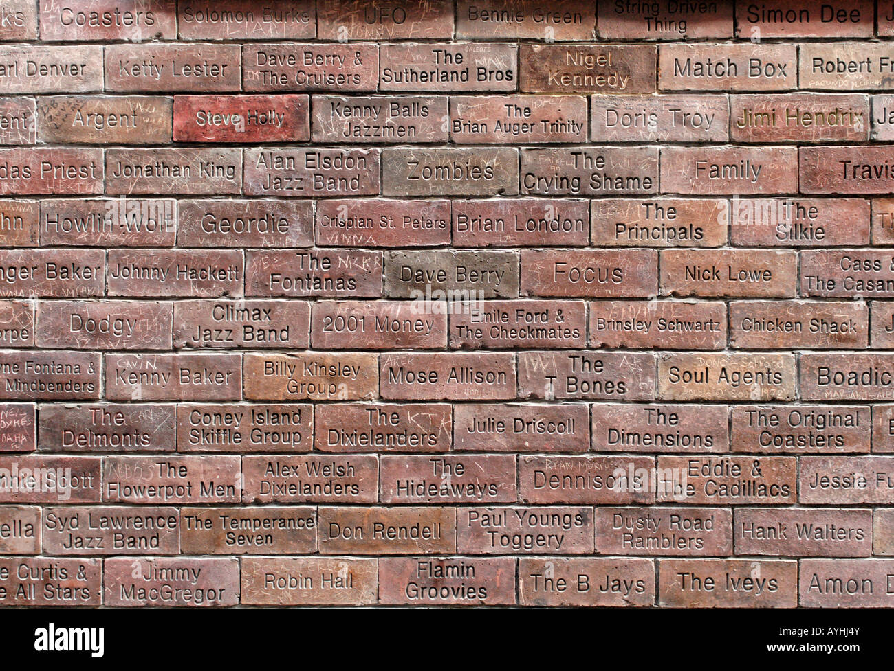 Carved stones outside the famous Cavern Club in Liverpool Stock Photo ...