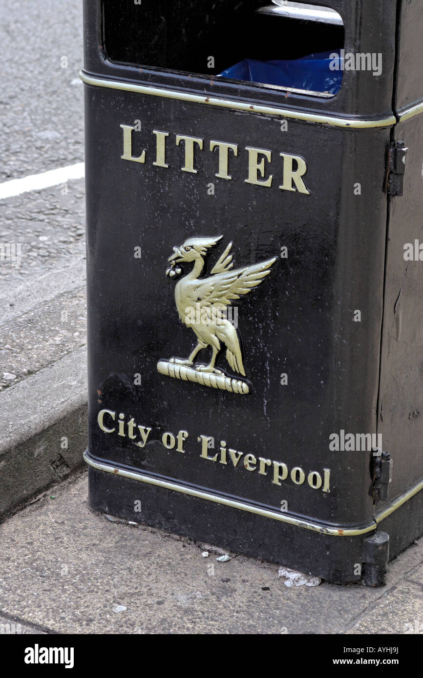 Rubbish bin in Liverpool Stock Photo - Alamy