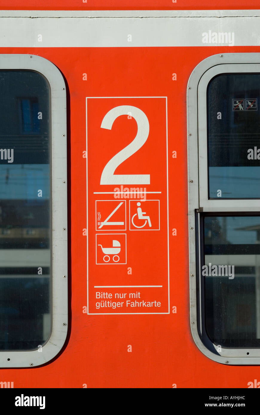 Detail of German 2nd class rail carriage Stock Photo - Alamy