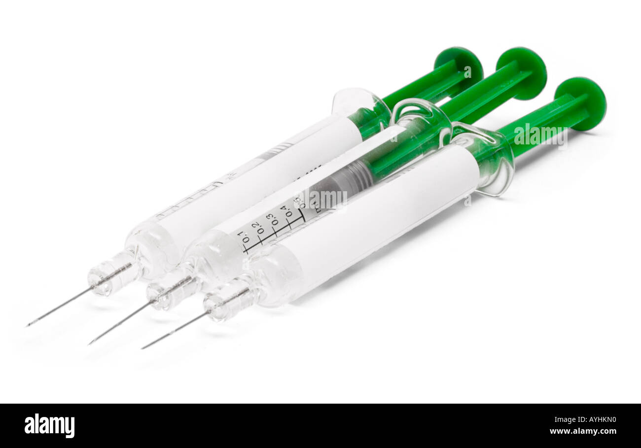 Three Medical Syringes Stock Photo - Alamy