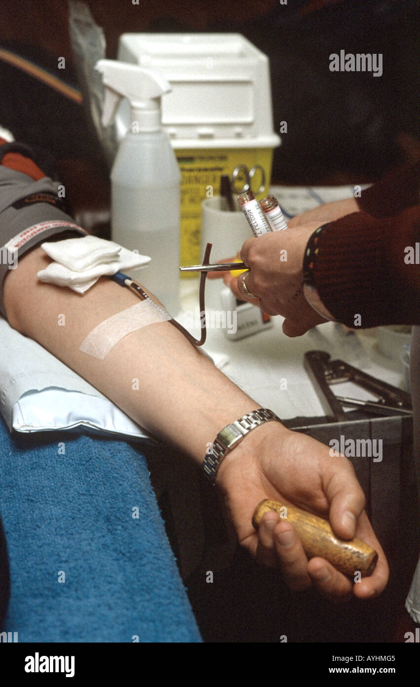 Someone donating blood Stock Photo - Alamy