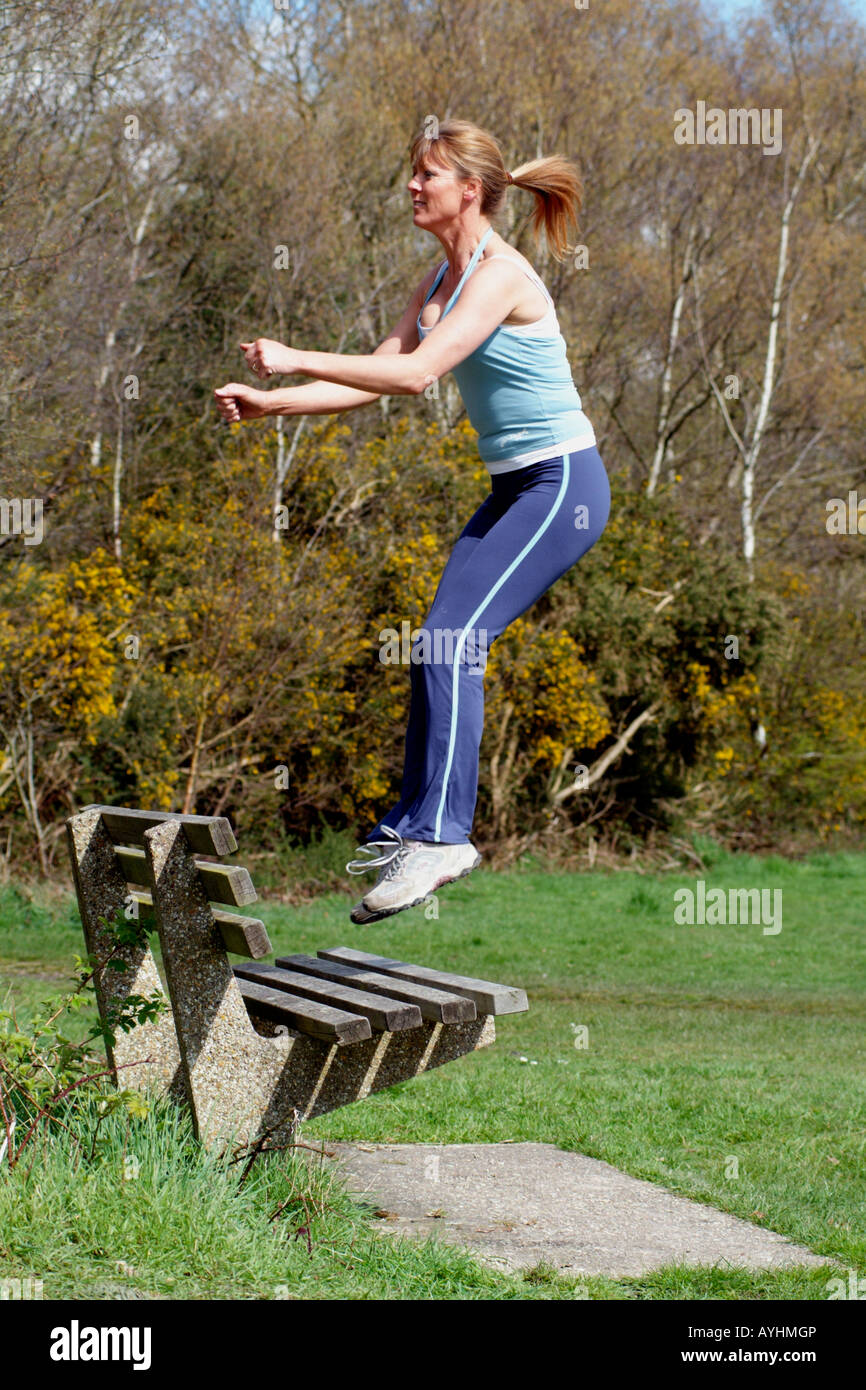Jumping leaping bench hi-res stock photography and images - Alamy