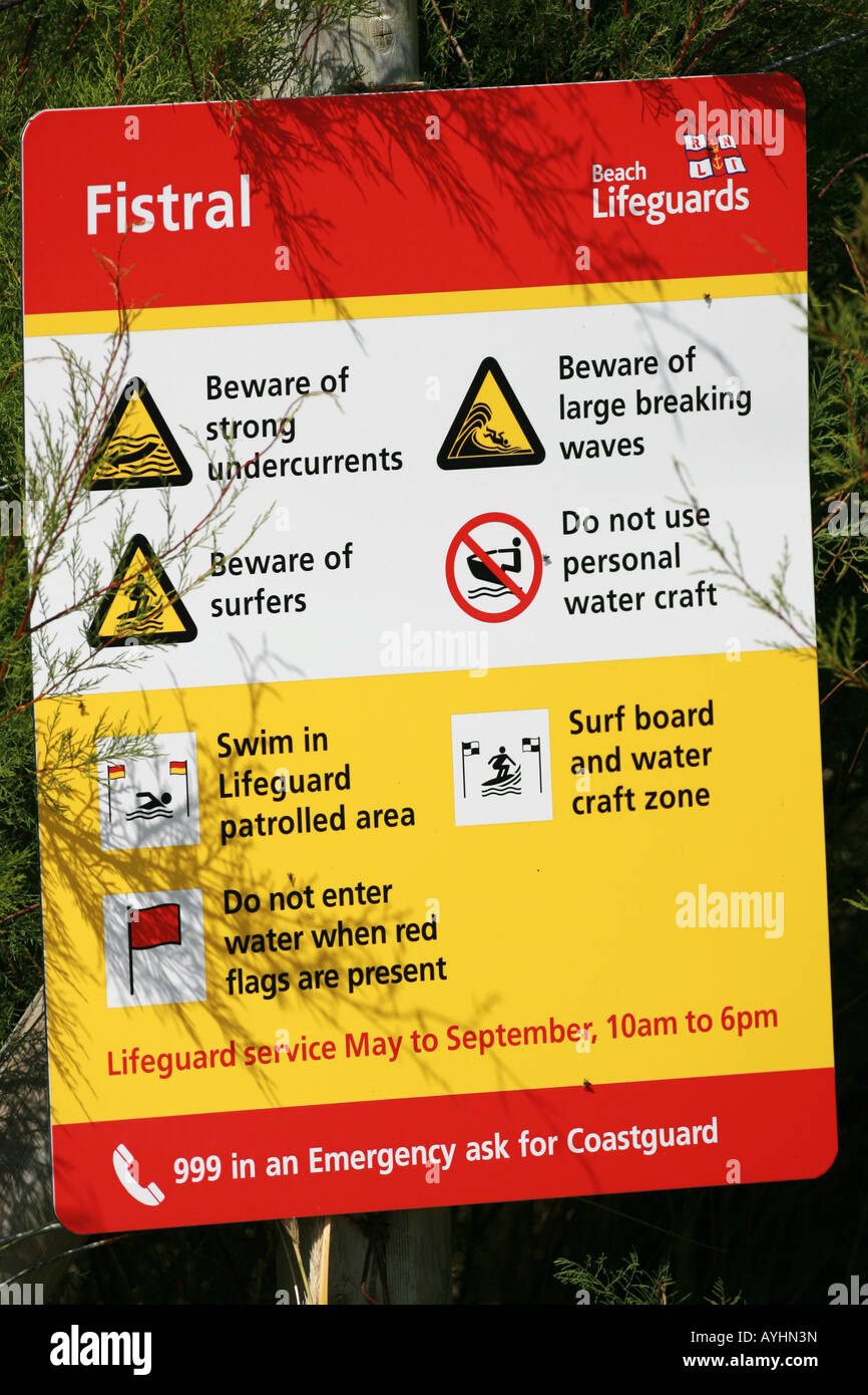 Fistral beach sign hi-res stock photography and images - Alamy