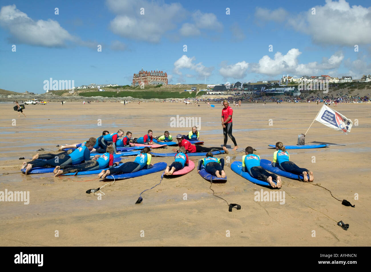 Fistral beach newquay surf school hi-res stock photography and images ...