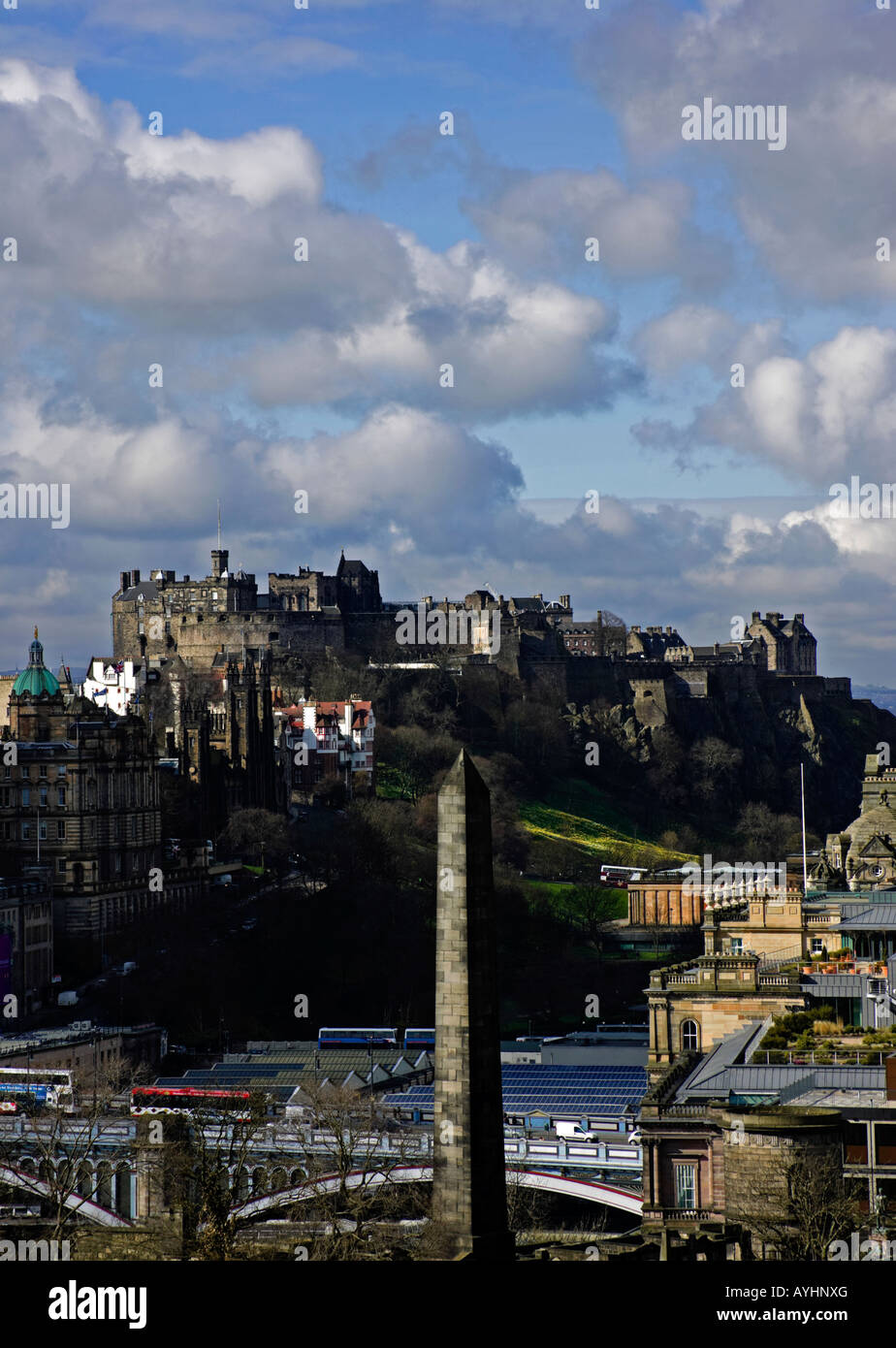 View of edinburgh castle from calton hill hi-res stock photography and ...