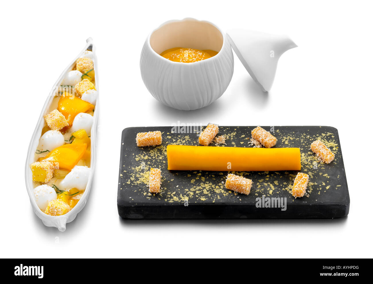 Mango parfait with coconut mango jelly and mousse Stock Photo - Alamy