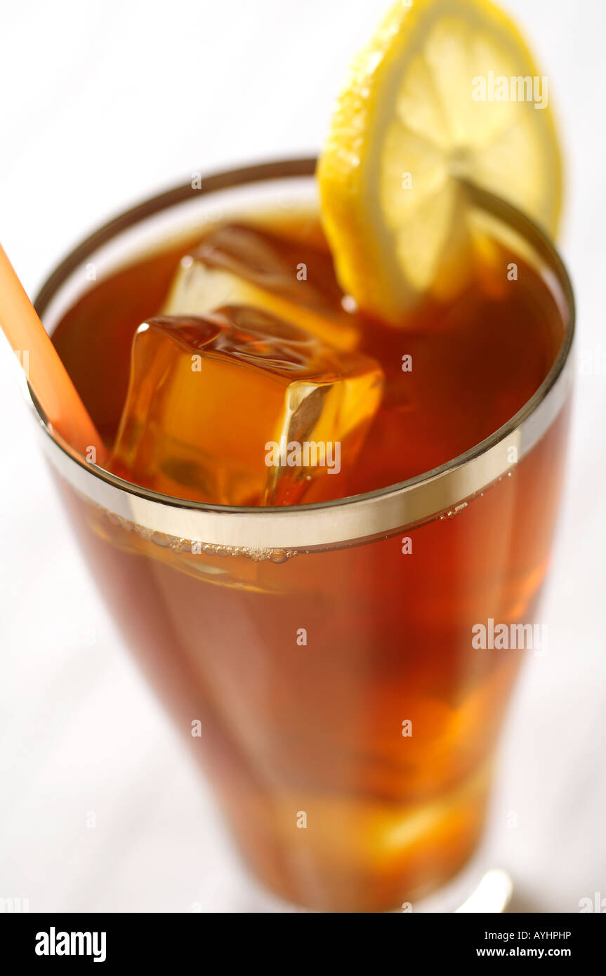 Iced tea with lemon Stock Photo - Alamy