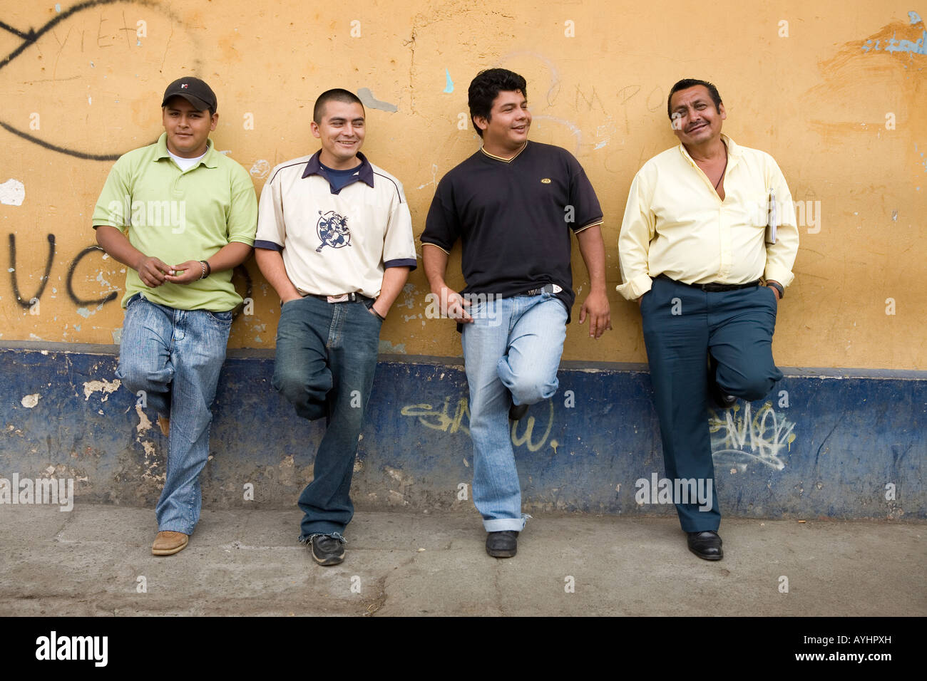 Four taxi drivers San Marcos Pueblos Blancos Nicaragua Stock Photo - Alamy