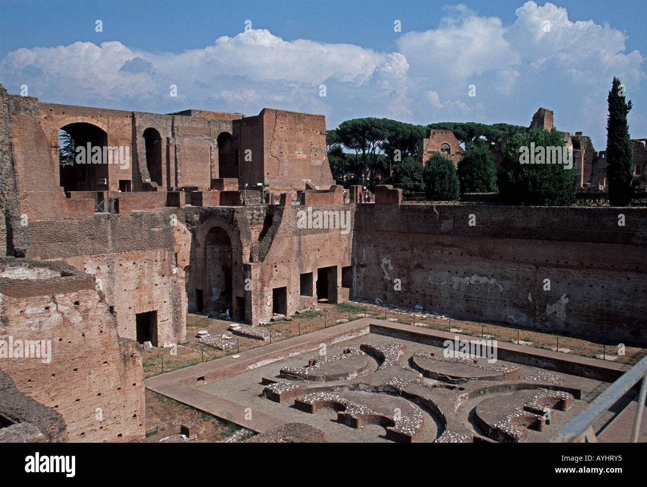 The ruins of the Domus Augustana on the Palatine Hill in Rome Stock ...