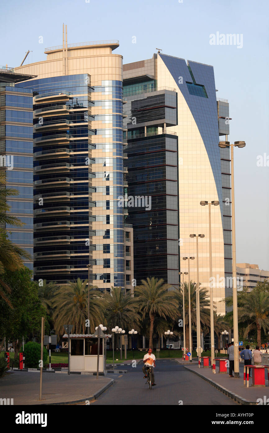 United Arab Emirates Dubai Deira highrise office buildings Stock Photo ...