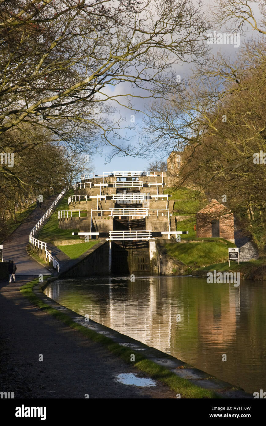 A view of Bingley Five Rise Stock Photo - Alamy