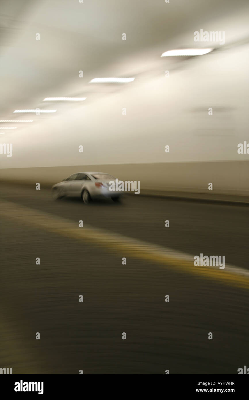 blurred fast car in tunnel at night Stock Photo - Alamy