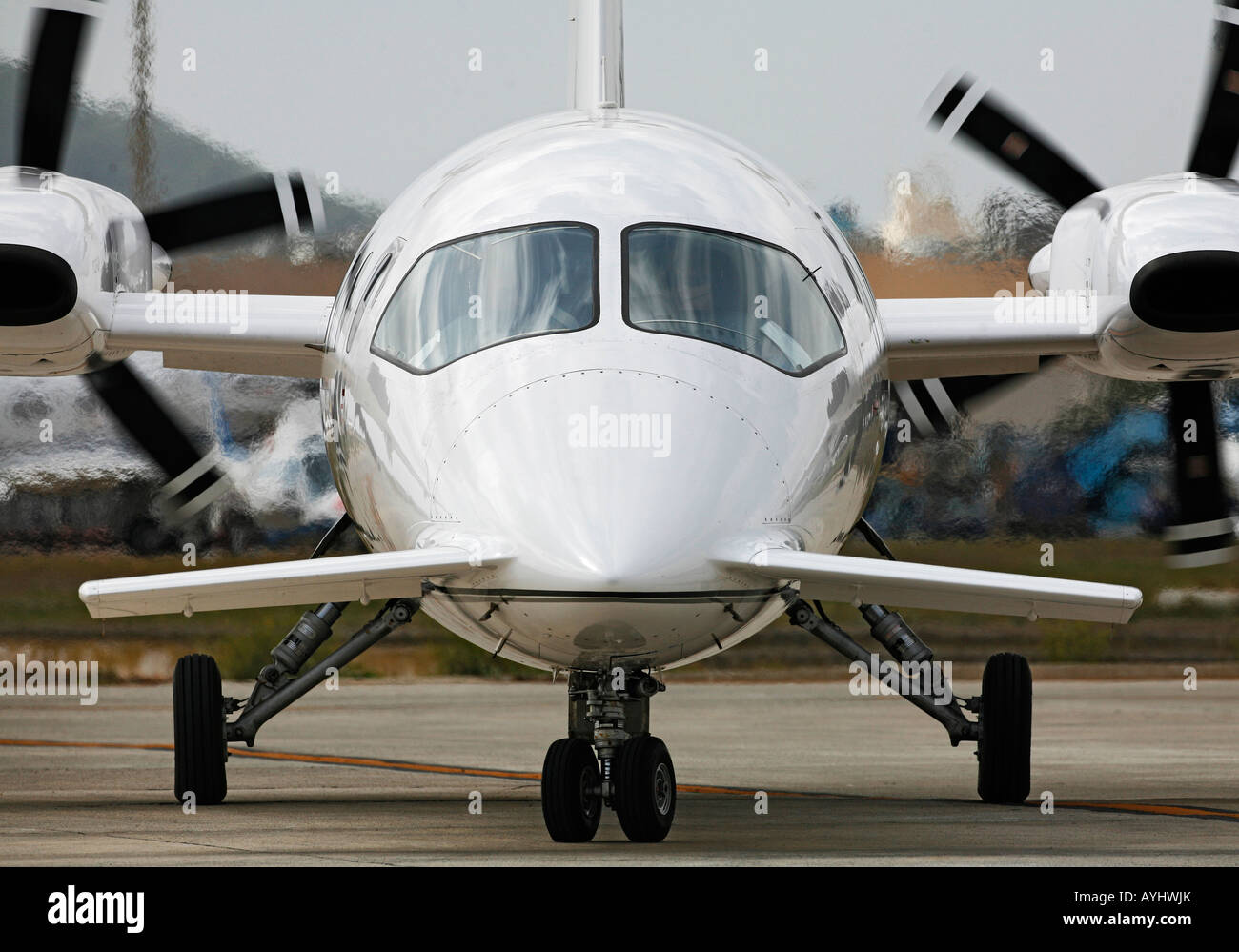 private airplane in ibiza airport Stock Photo - Alamy
