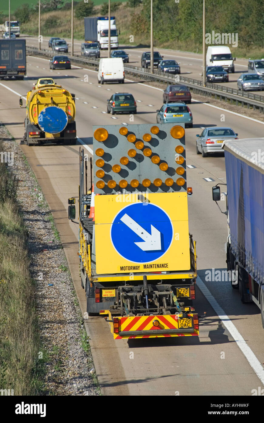 Mechanical road sweeper & protection vehicle with arrow sign sweeping ...