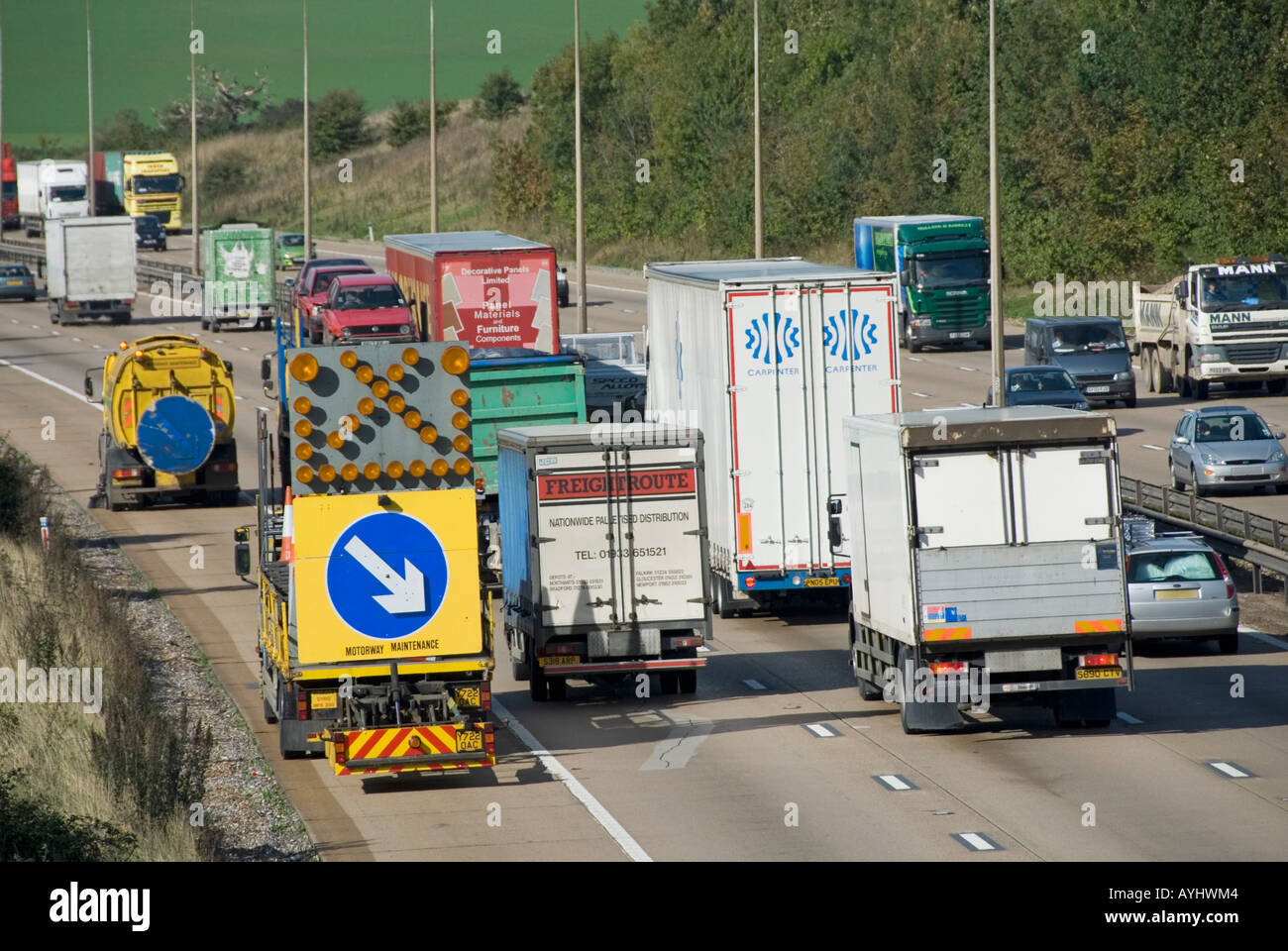 Mechanical road sweeper & protection vehicle with arrow sign sweeping ...