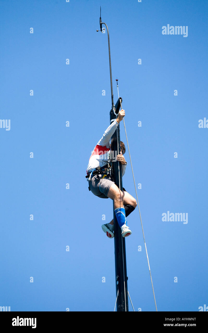 Man climbing mast sailing ship hi-res stock photography and images - Alamy