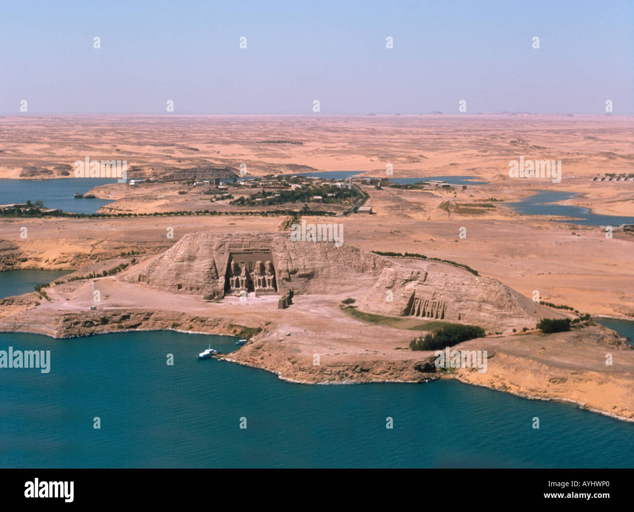 Egypt. Abu Simbel & Lake Nasser from the air Stock Photo - Alamy