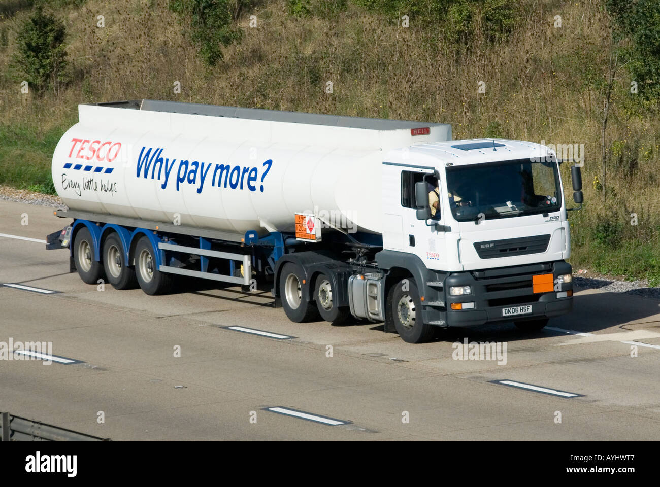 Tesco supermarkets ERF fuel delivery tanker trailer and lorry with ...