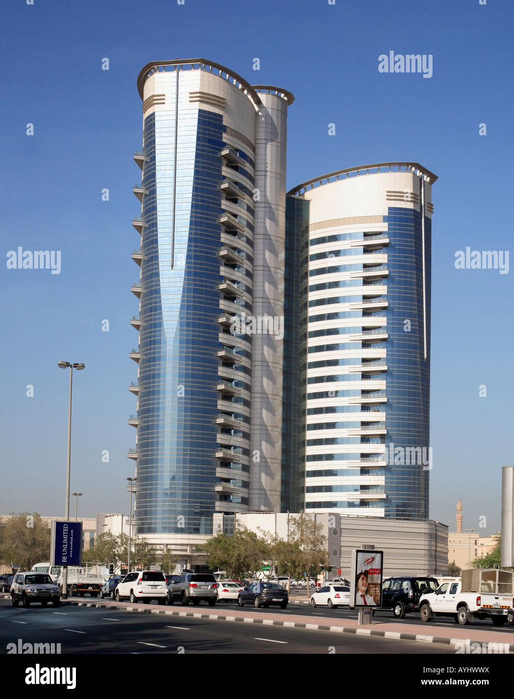 United Arab Emirates Dubai Kuwait Street Manazel Building Stock Photo ...