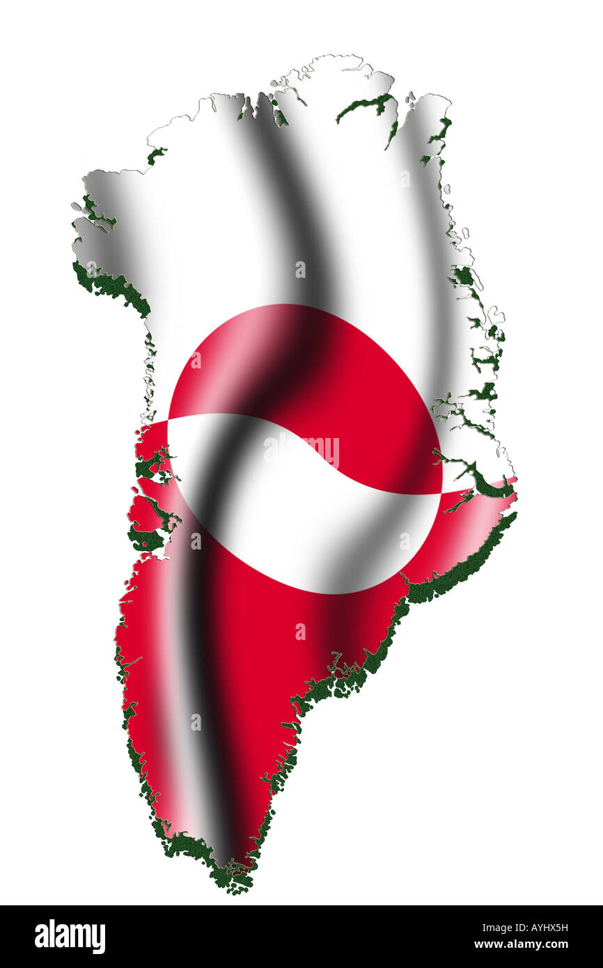 Outline map and flag of Greenland Stock Photo - Alamy