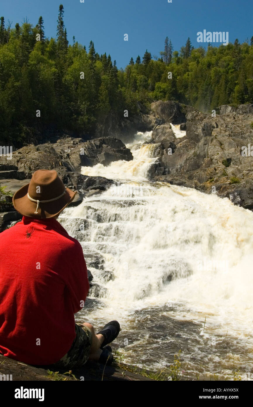 man watching waterfalls Stock Photo - Alamy
