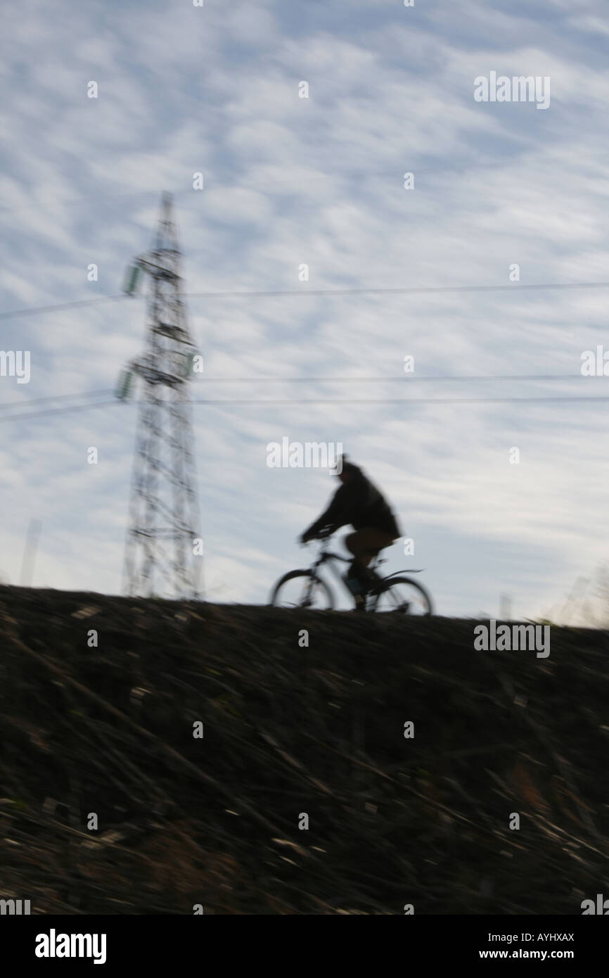 Cyclist night countryside hi-res stock photography and images - Alamy