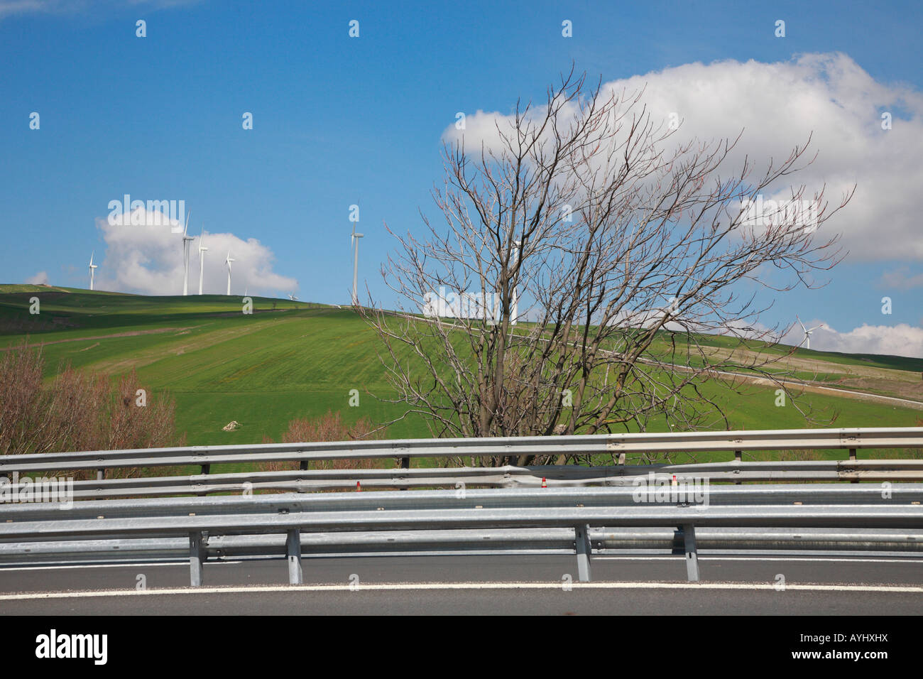 continental motorway and guardrail Stock Photo - Alamy