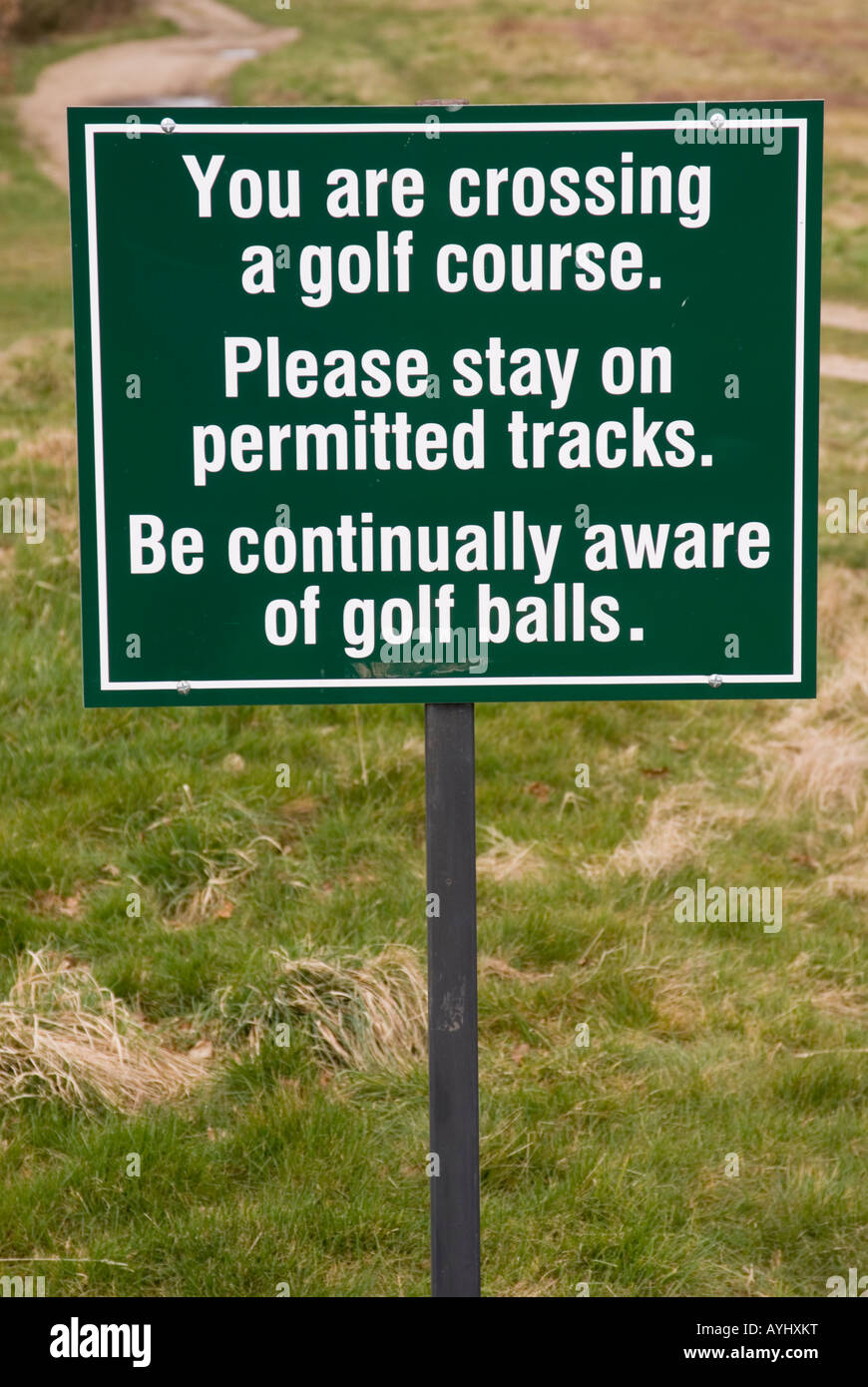 Beware golf balls warning sign hi-res stock photography and images - Alamy
