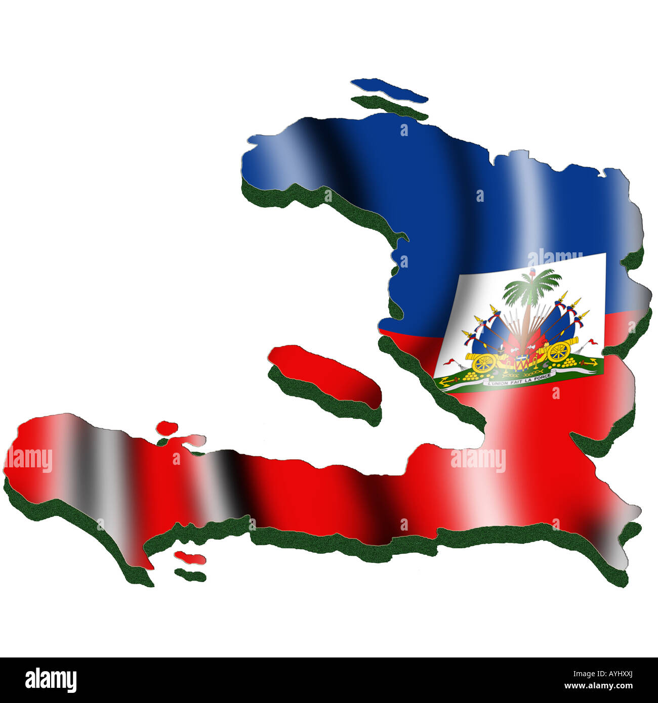 Outline map and flag of Haiti Stock Photo - Alamy