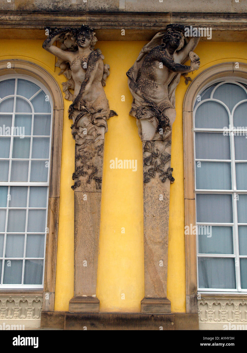 rococo pillars and windows San Soucci Potsdam Berlin Germany Stock ...