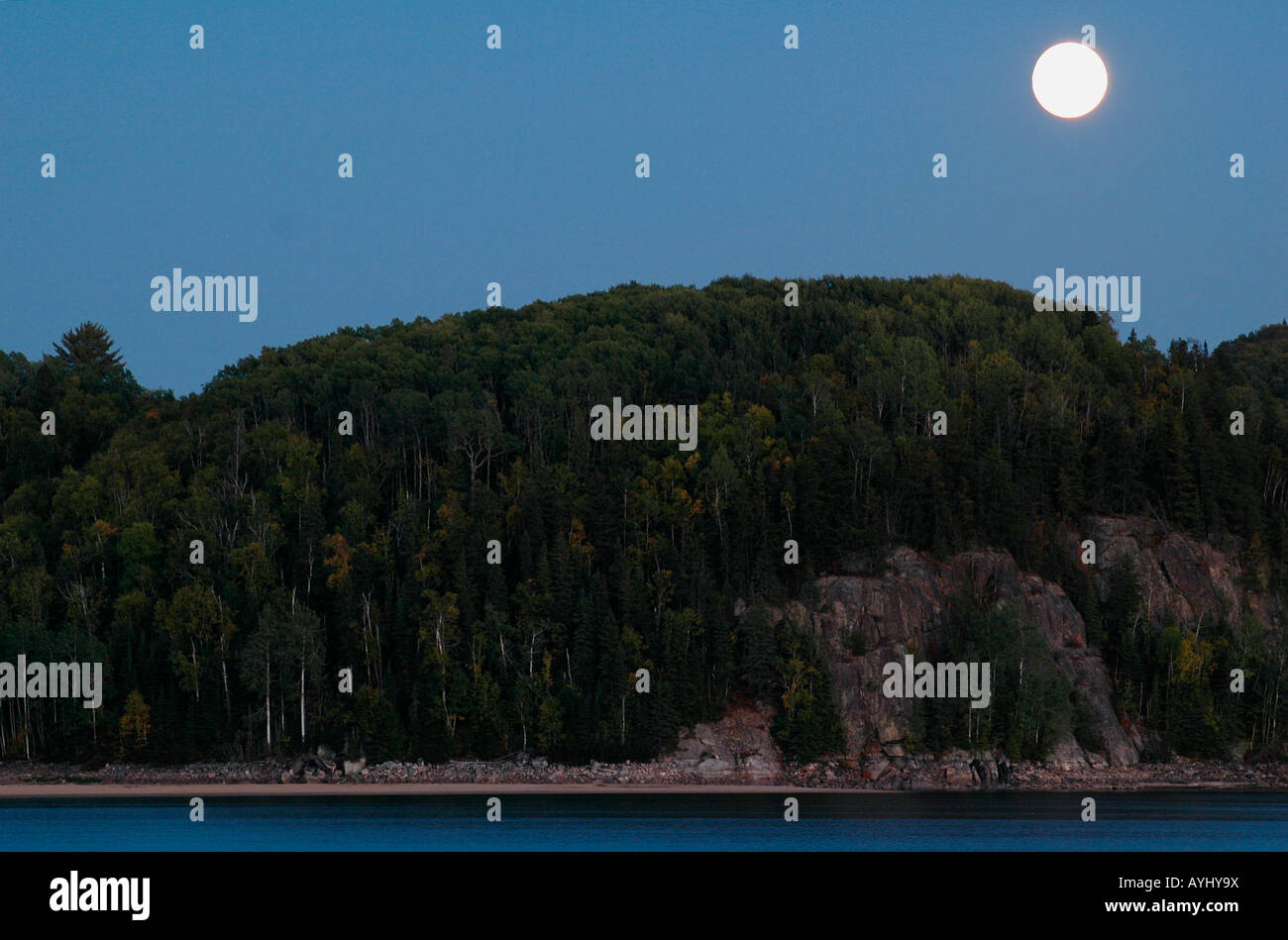 Full moon over hillside hi-res stock photography and images - Alamy