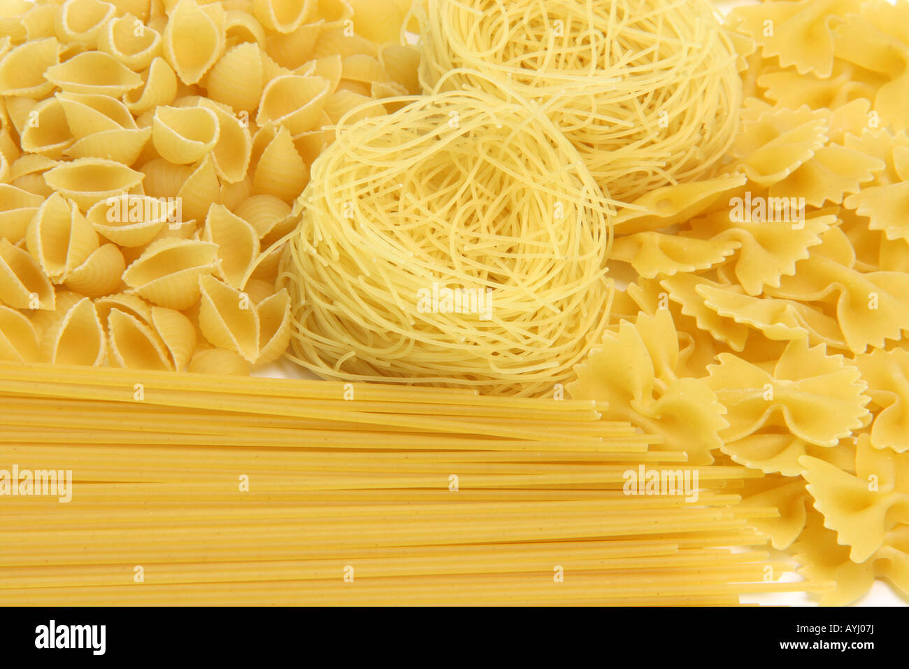 spaghetti assortment for background use food concepts Stock Photo - Alamy