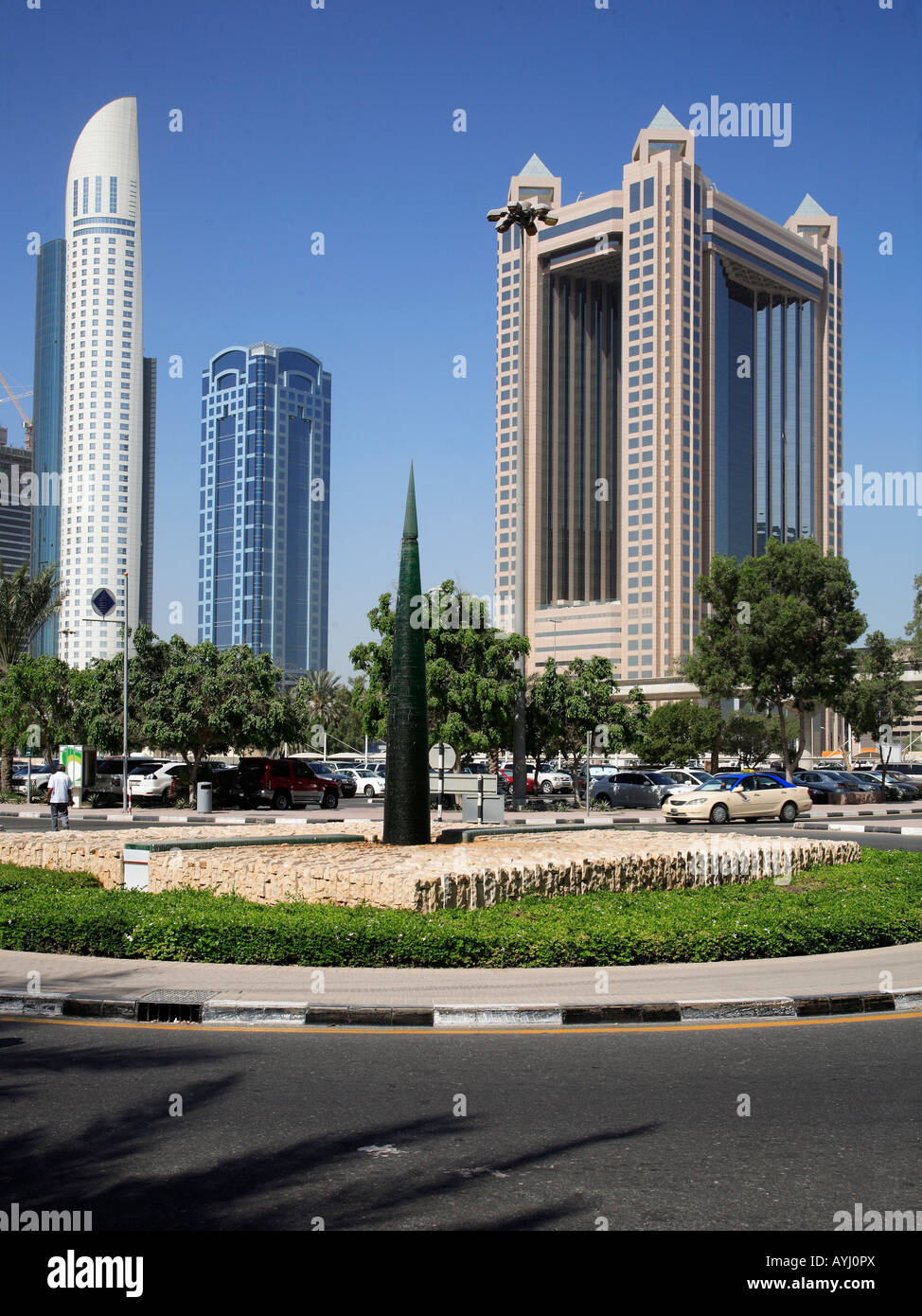 United Arab Emirates Dubai Sheikh Zayed Road highrise buildings Stock ...