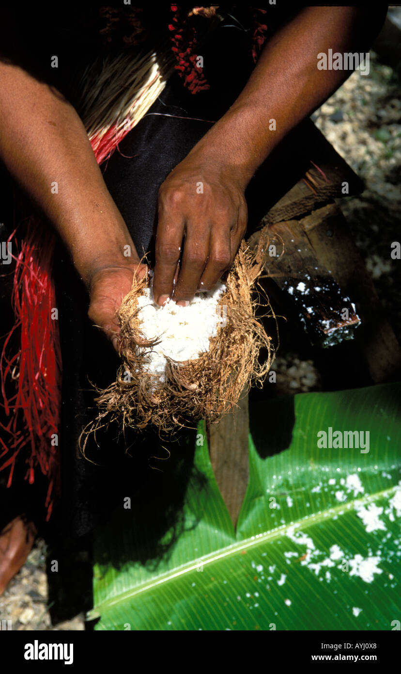 Tonga the traditional production of coconut oil Stock Photo - Alamy