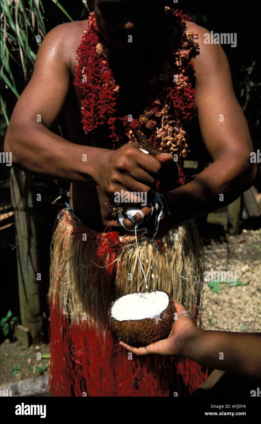 Tonga the traditional production of coconut oil Stock Photo - Alamy