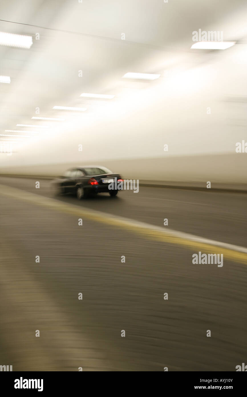 blurred fast car in tunnel at night Stock Photo - Alamy