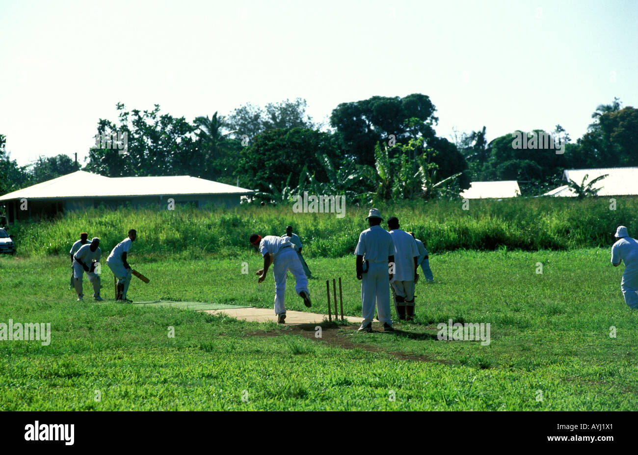 Tonga game of cricket Stock Photo - Alamy