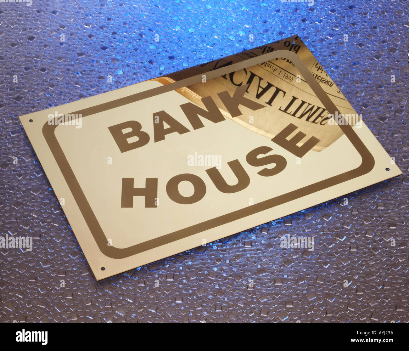 Highly polished Bank House sign Stock Photo - Alamy