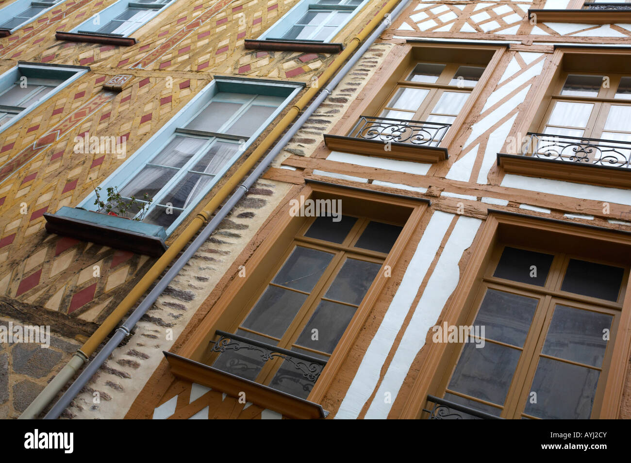 Old Buildings in the Medieval mediaeval city of Rennes, Brittany ...