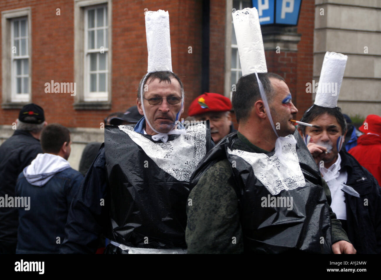 French rugby supporters in Cardiff Wales Stock Photo - Alamy