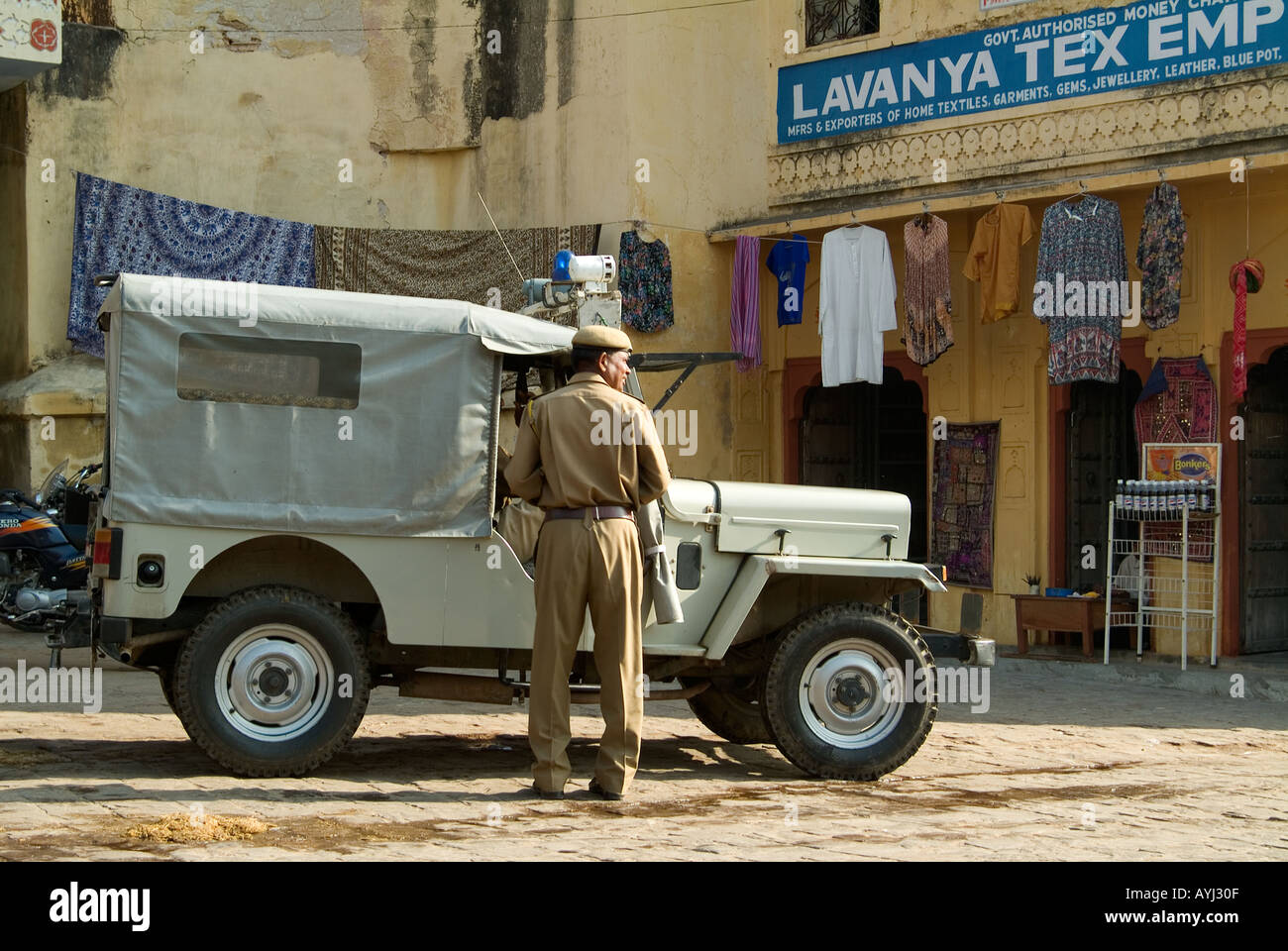 Rajasthan police jeep hi-res stock photography and images - Alamy