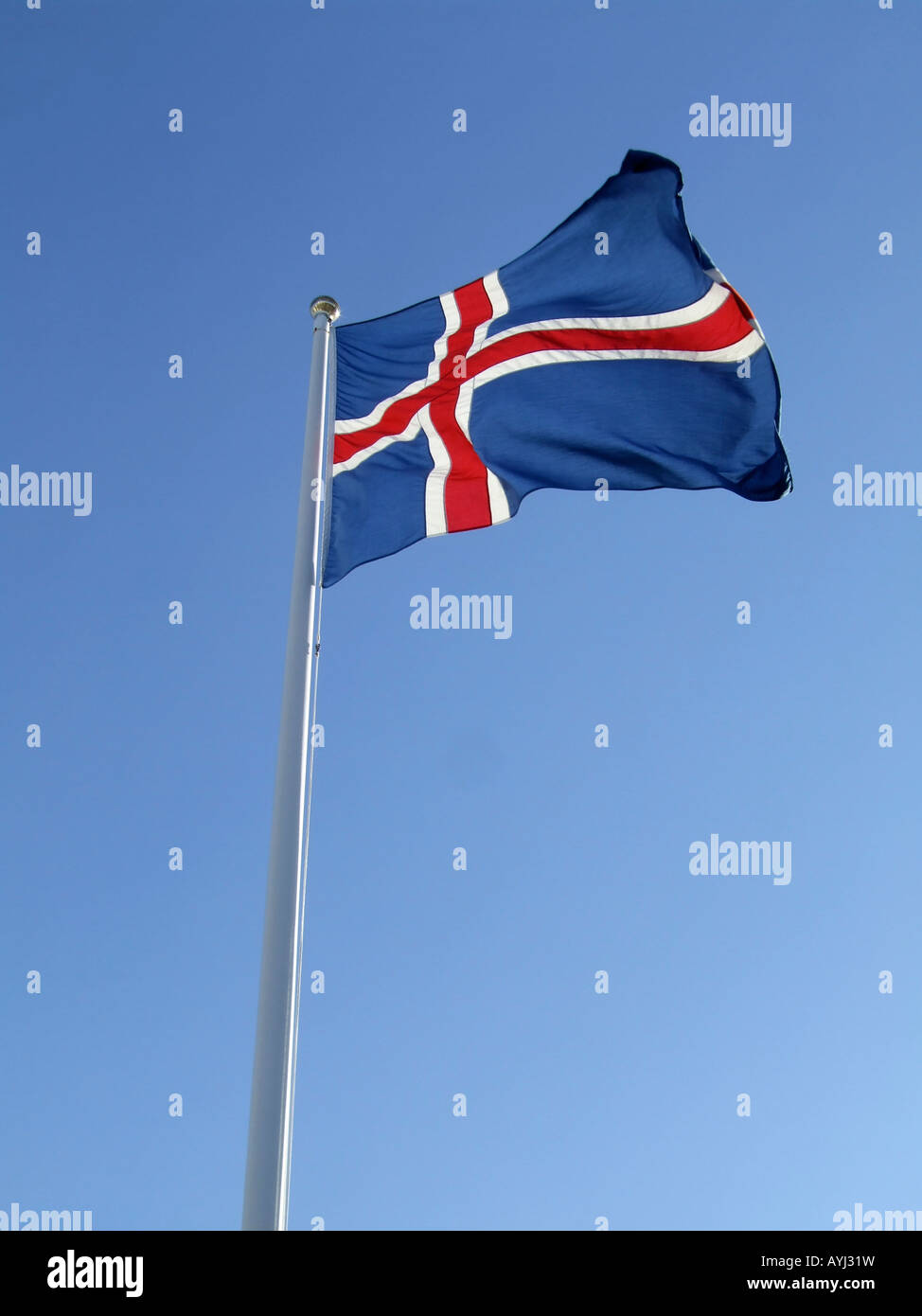 The Icelandic flag, Reykjavik, Iceland Stock Photo - Alamy