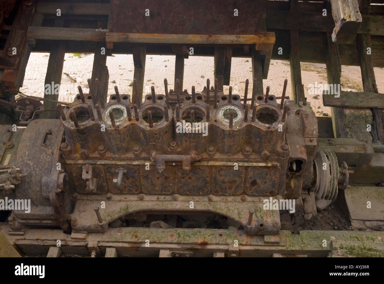 What's left of the diesel engine that powered a ship once upon a time ...