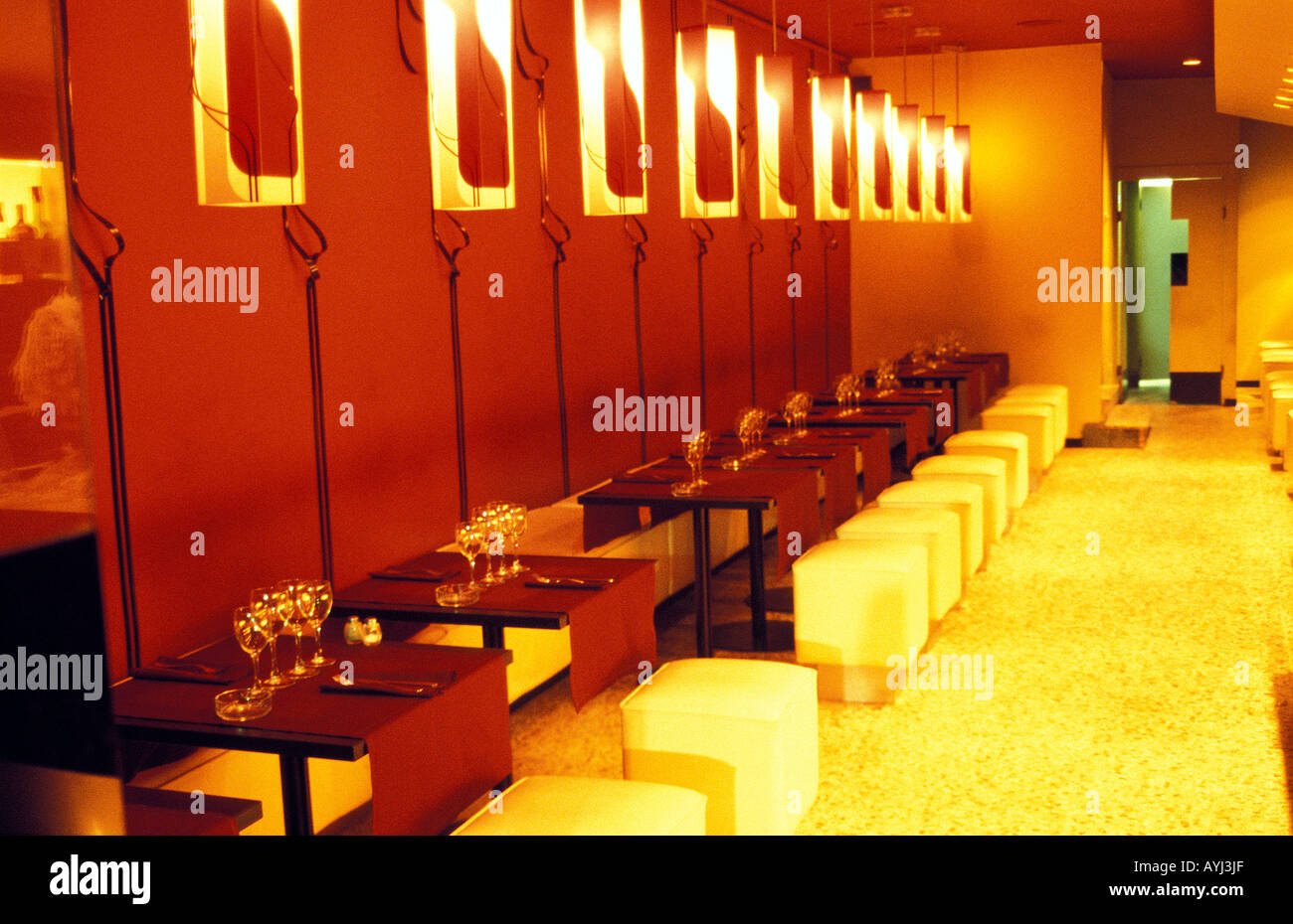 Barcelona the interior of a trendy bar Stock Photo - Alamy