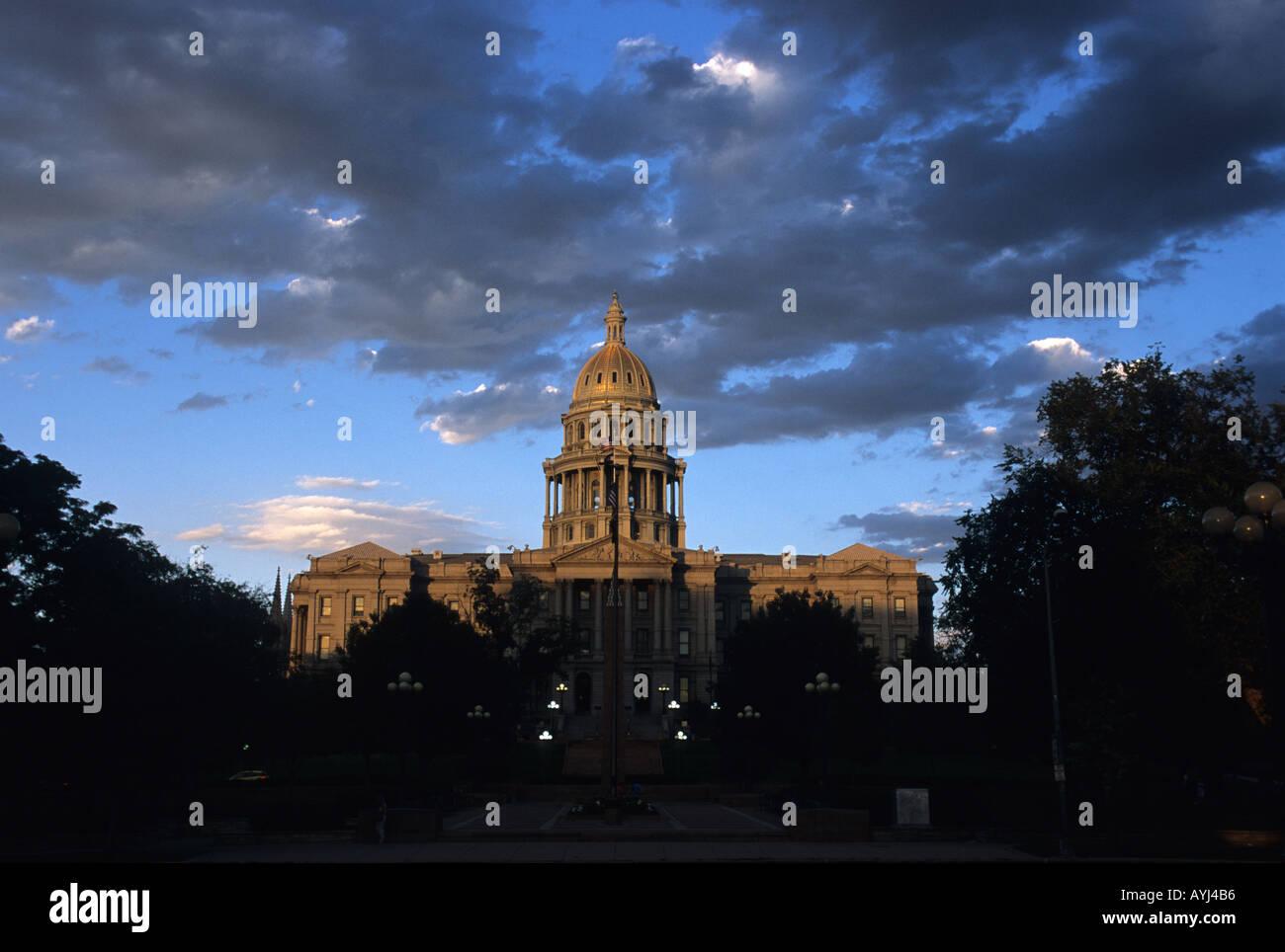 Colorado State Capitol Building at sunset in Downtown Denver Stock ...