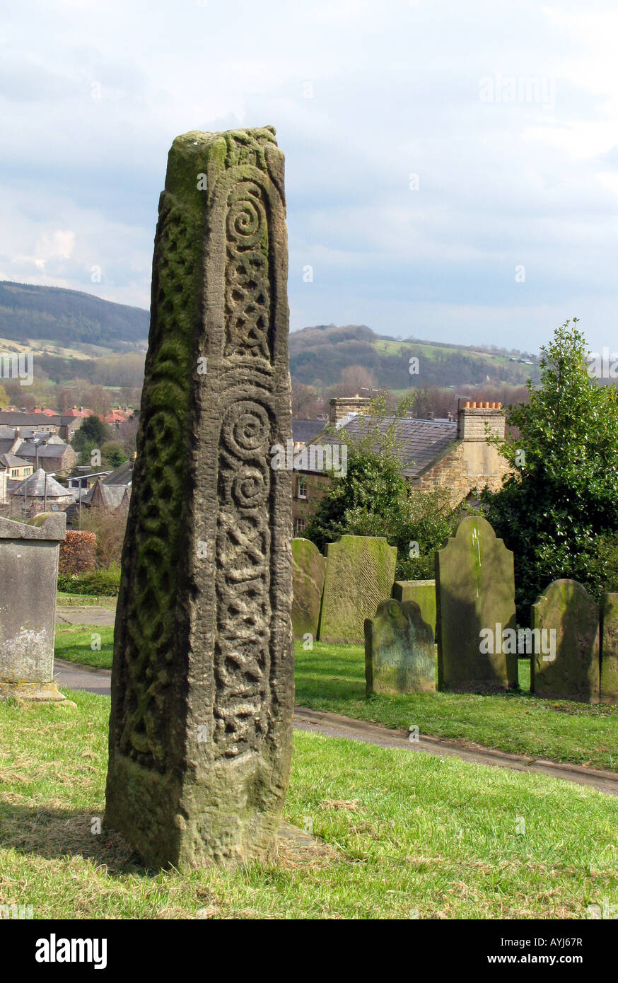 Saxon cross shaft in Bakewell All Saints church Derbyshire Peak ...
