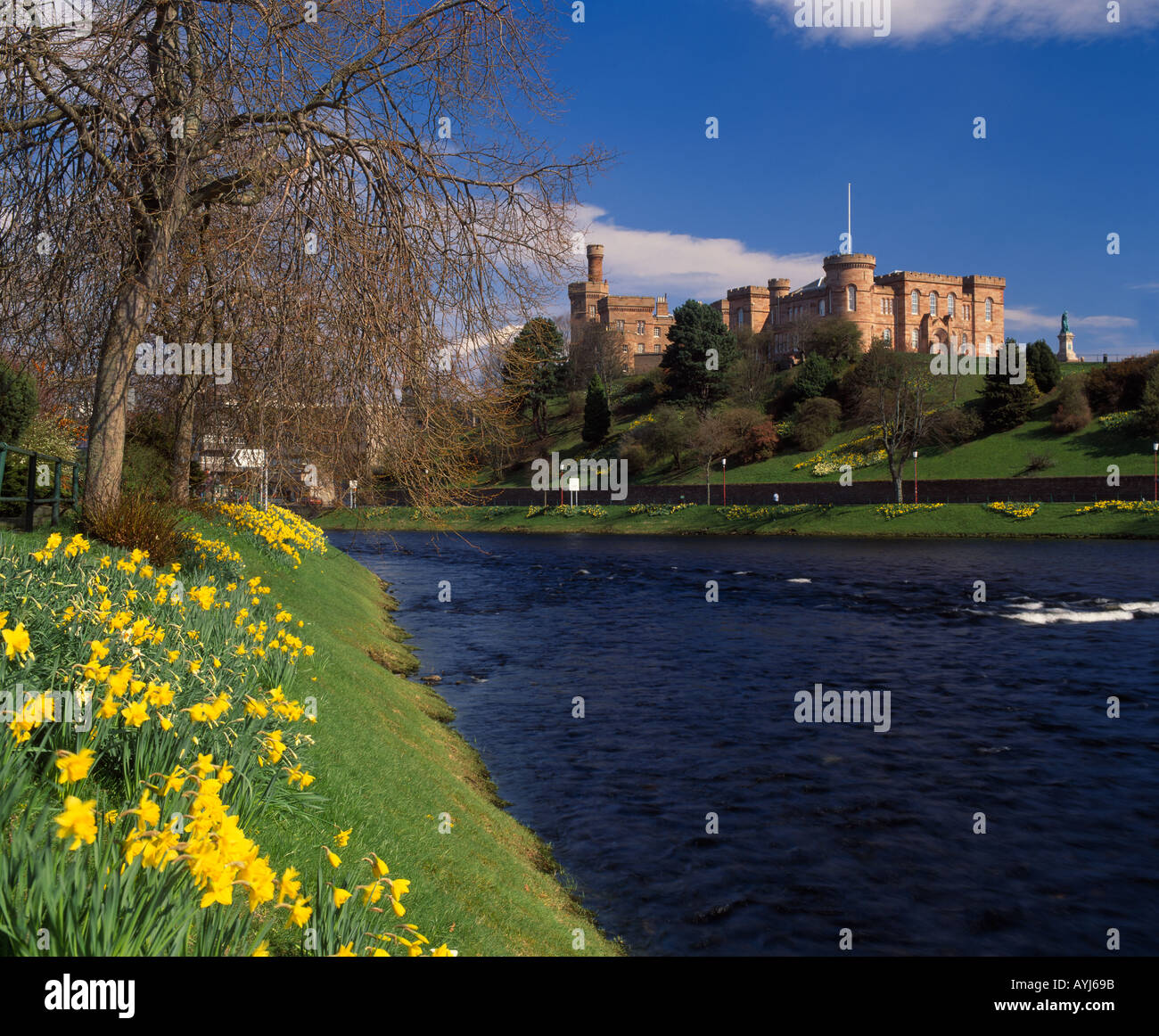 Inverness Castle and the River Ness in Spring, Inverness, Highland ...