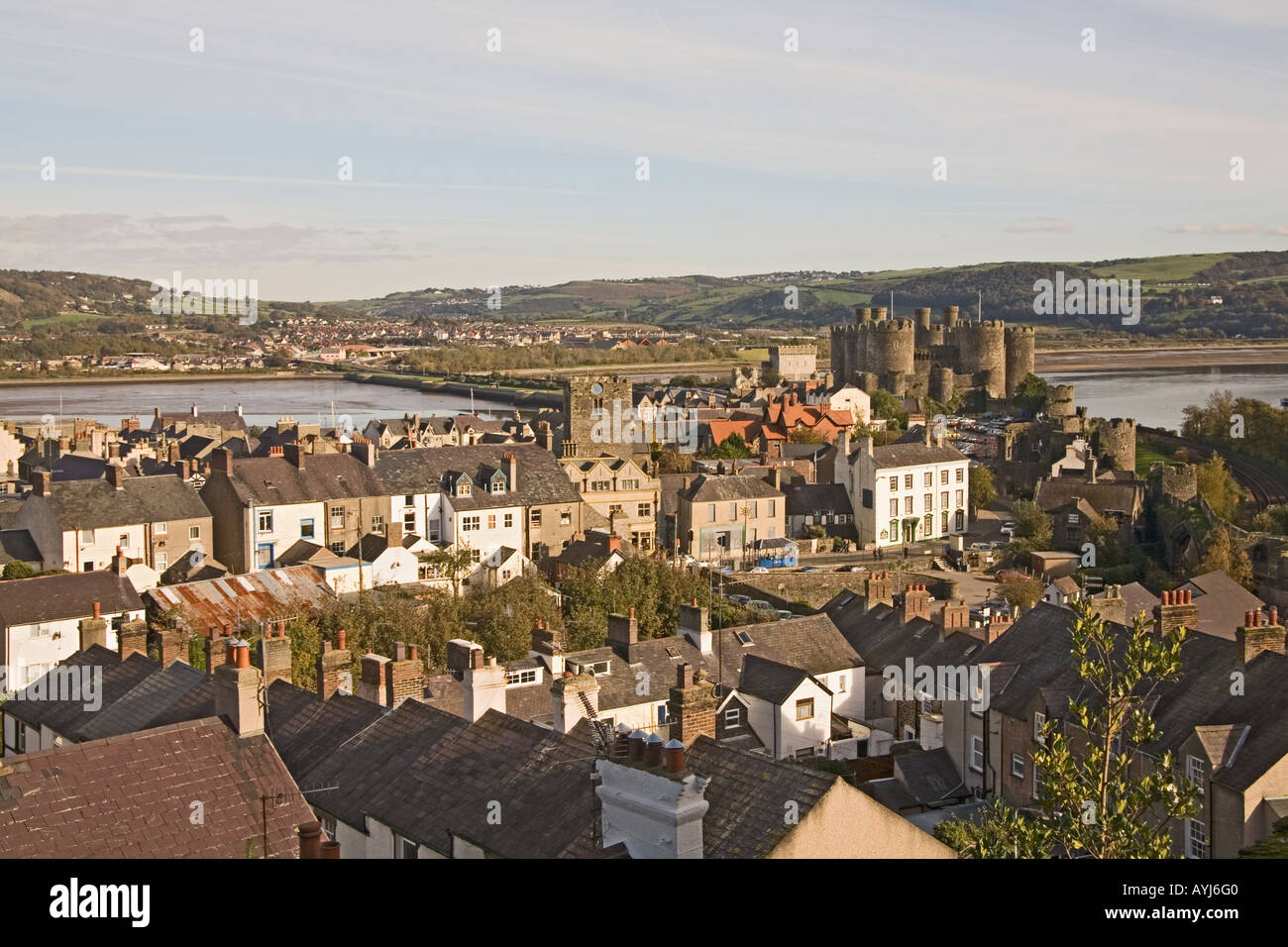 Medieval conwy castle circular towers hi-res stock photography and ...