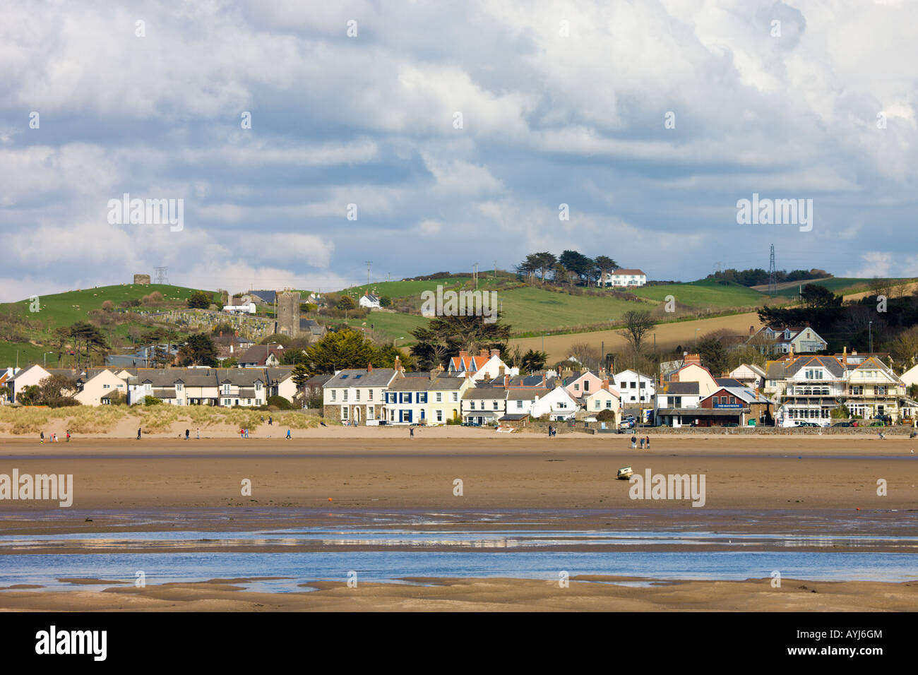 Devon village of Instow from across the water at Appledore Stock Photo ...