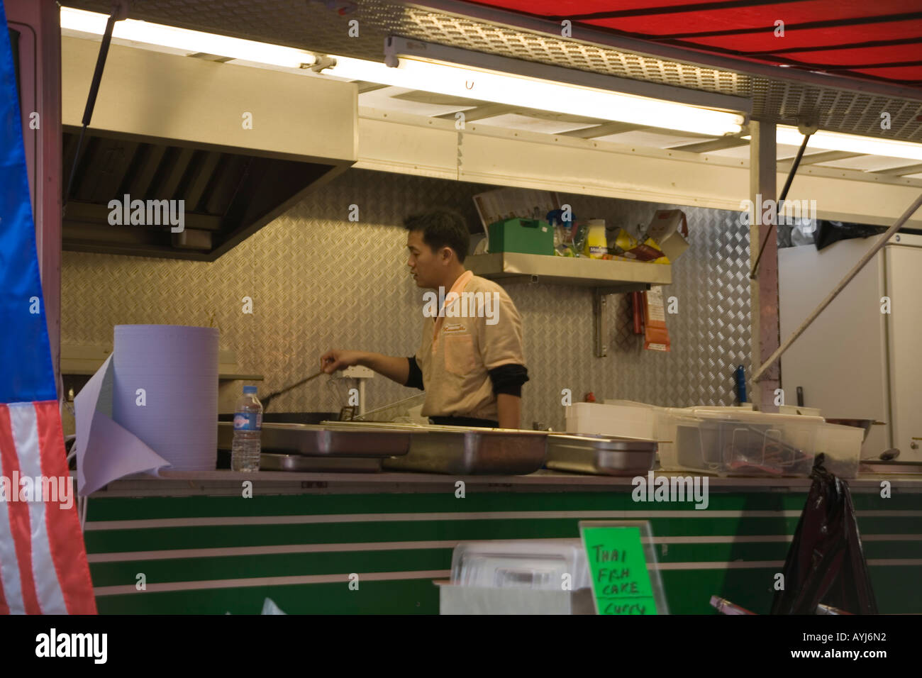 CONWY NORTH WALES UK October One of the chefs cooking food in one of ...